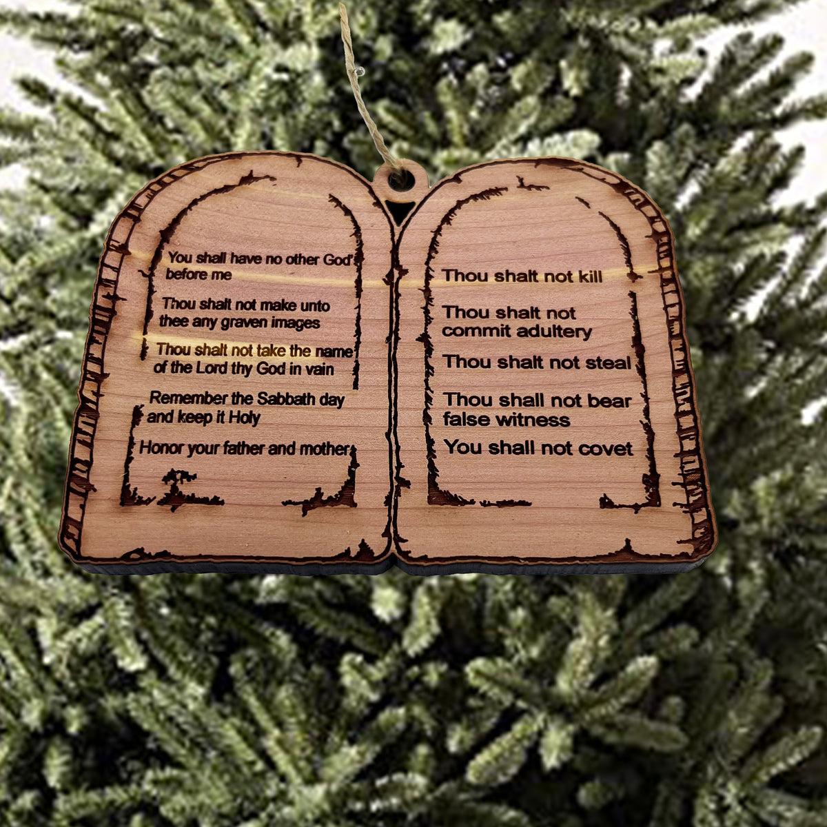 10 Commandments - Cedar Ornament – MythicPlasmaArt