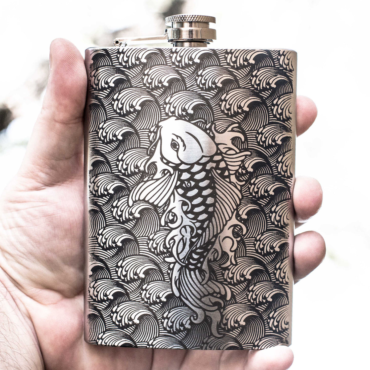 8oz Koi Fish Stainless Steel Flask – MythicPlasmaArt