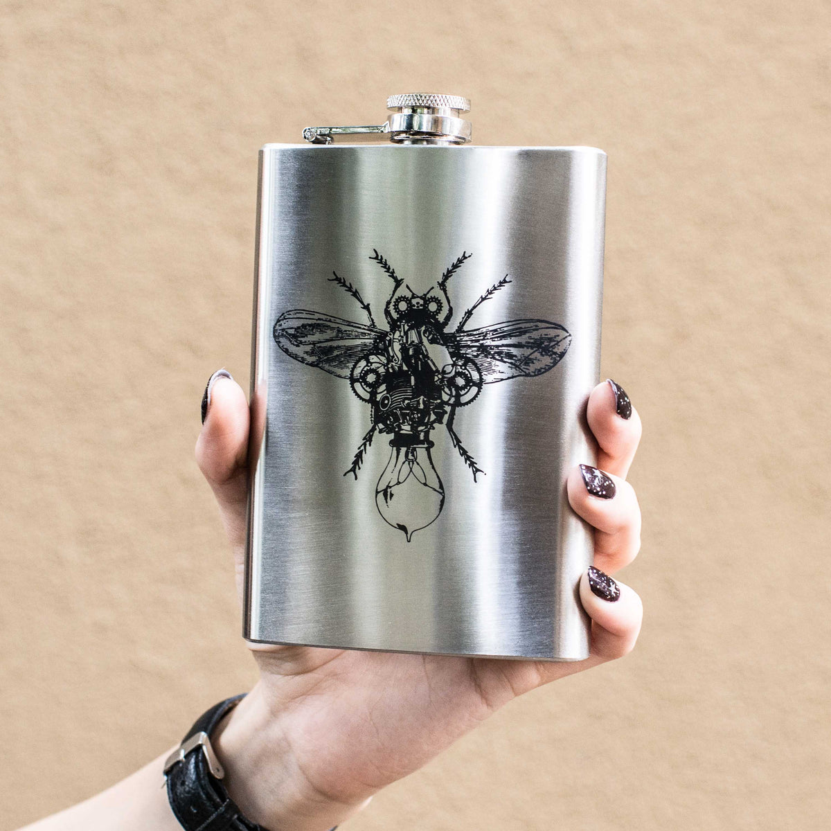 8oz Steampunk Firefly Stainless Steel Flask – MythicPlasmaArt