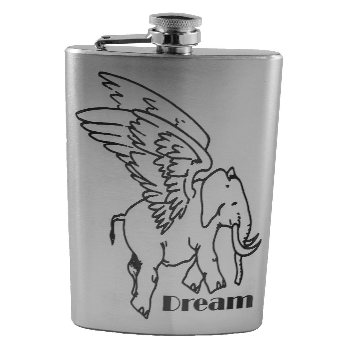 8oz Flying Elephant Stainless Steel Flask – MythicPlasmaArt