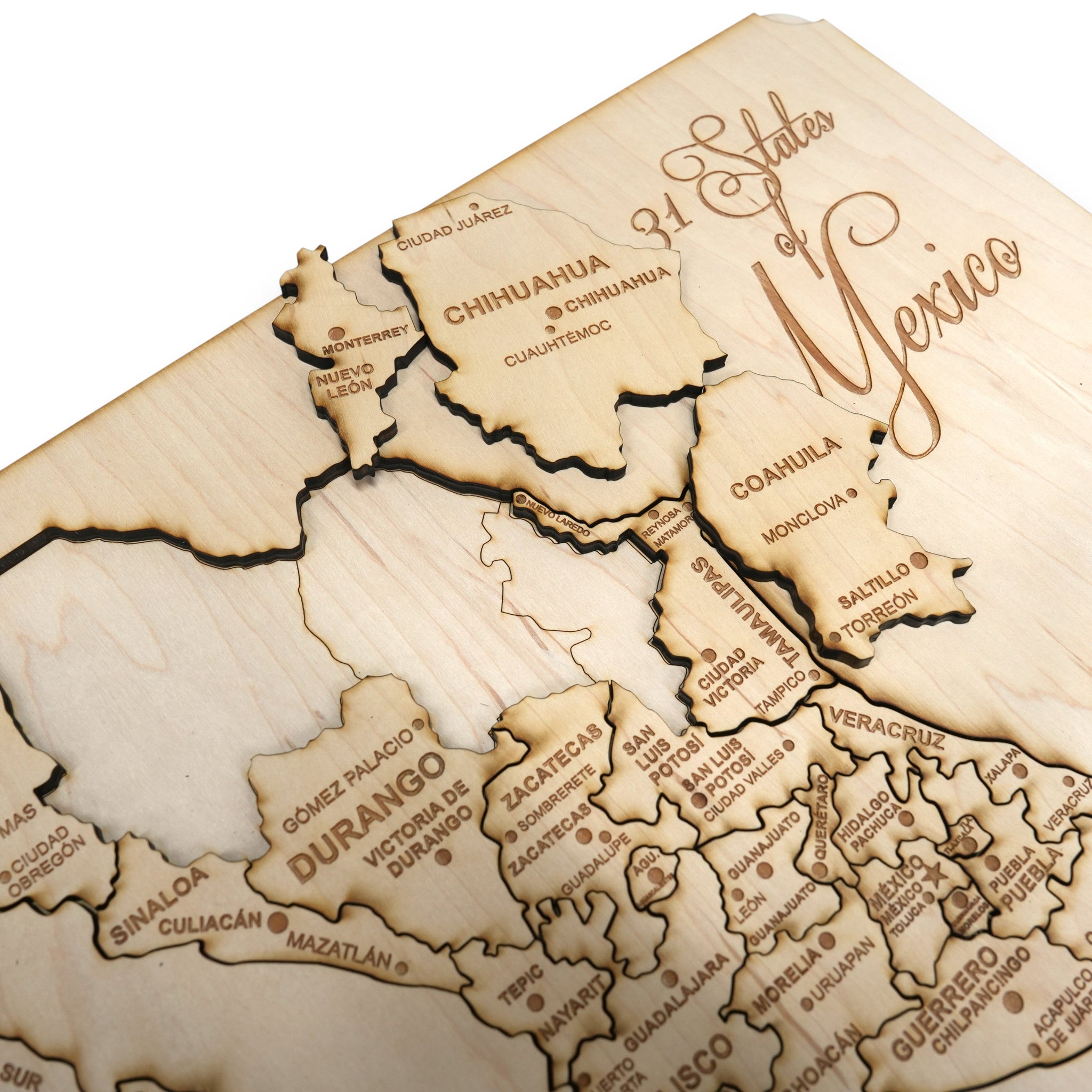 31 States of Mexico With Pyramid - PERSONALIZED - Puzzle Map - Art Kit ...