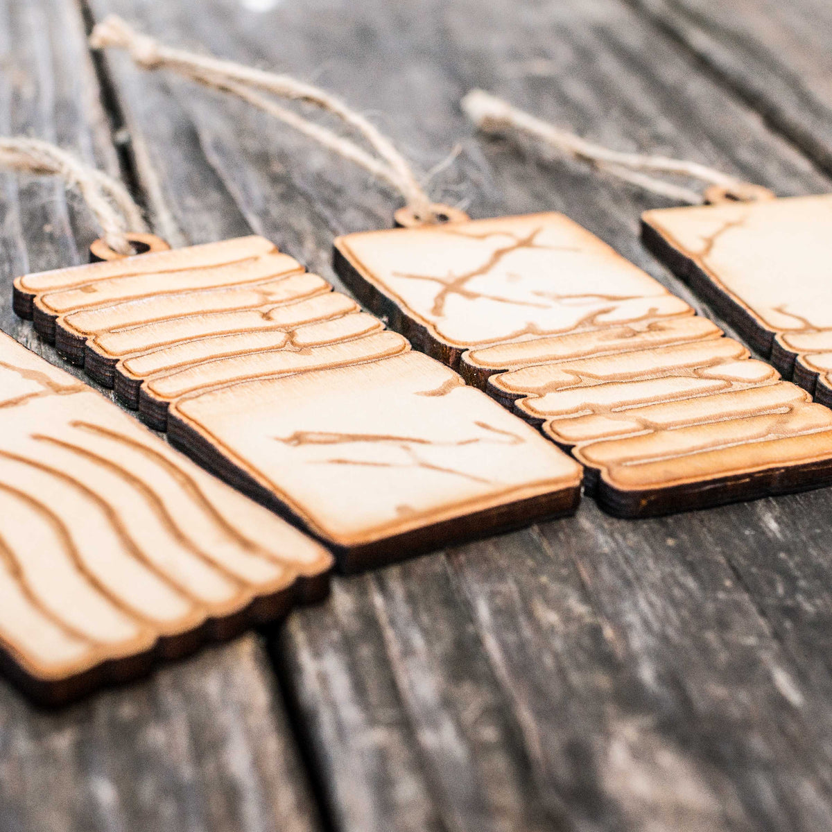 Ornament - Elemental Stones - Set of 4 - Raw Wood 2x4in – MythicPlasmaArt