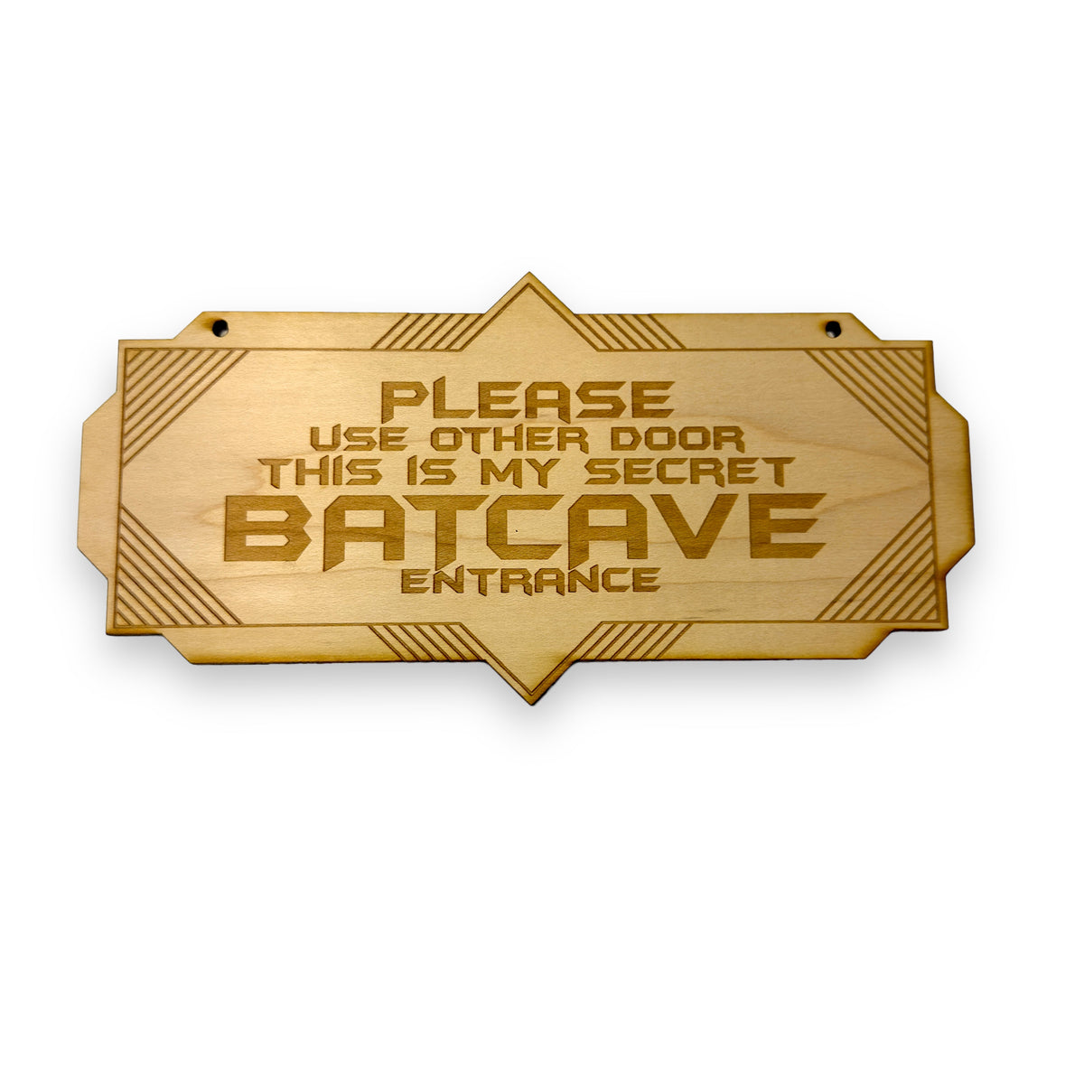 Secret Batcave Entrance - Raw Wood Door Sign 4x8 – MythicPlasmaArt