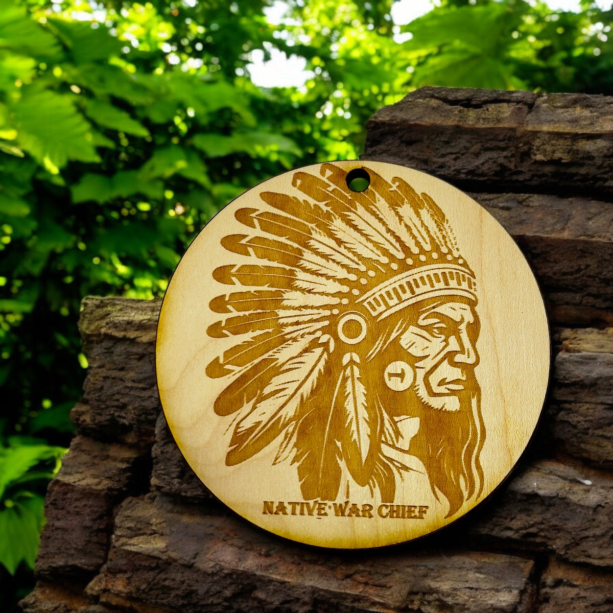 Ornament - Native War Chief Raw Wood – MythicPlasmaArt