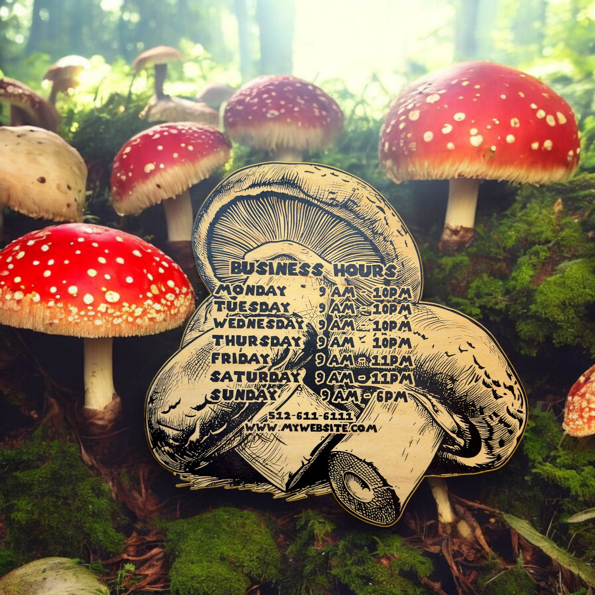 Sign - BLACK - PERSONALIZED - Mushrooms - Restaurant Business Cafe Bis ...