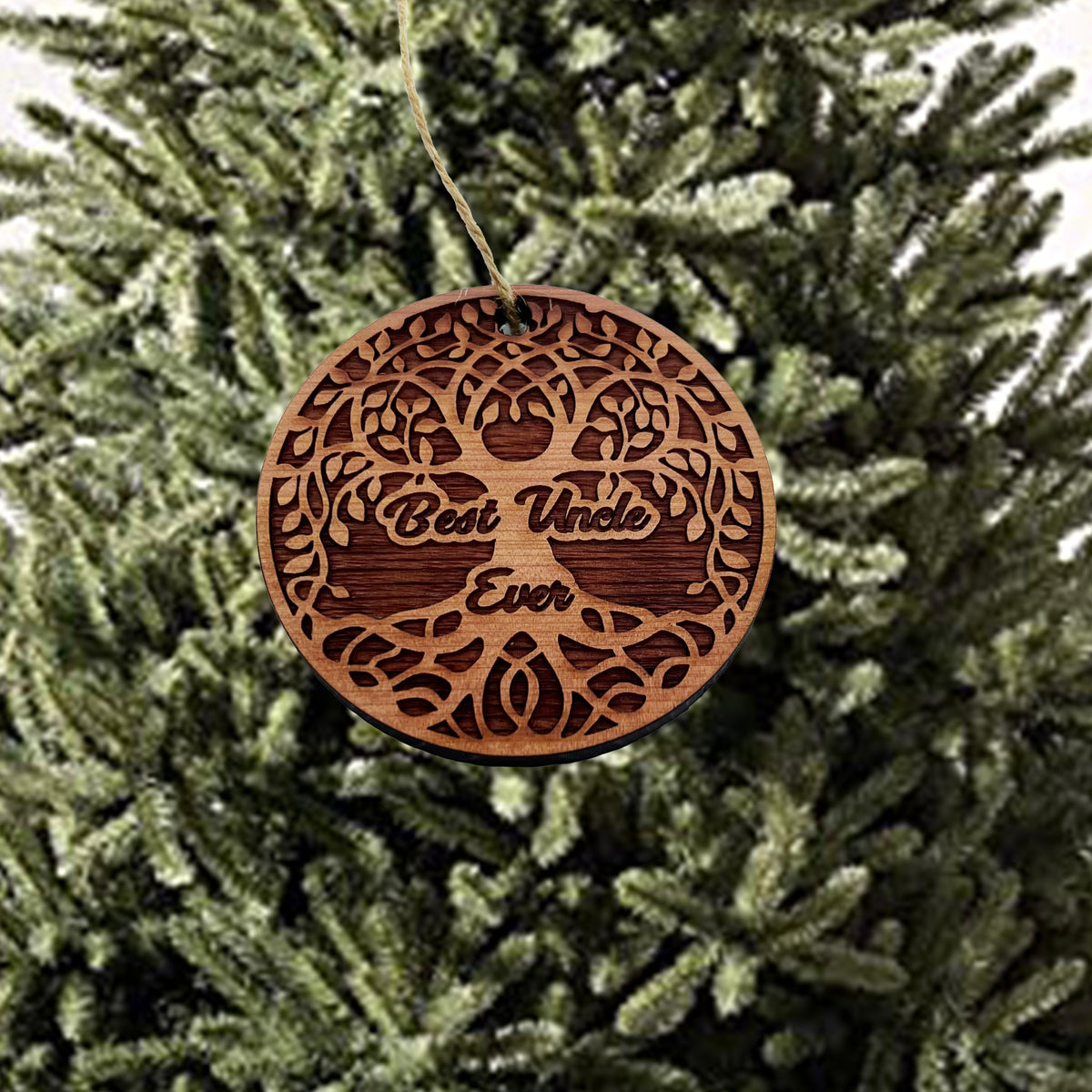 Best Uncle Ever Celtic Tree of Life - Cedar Ornament – MythicPlasmaArt