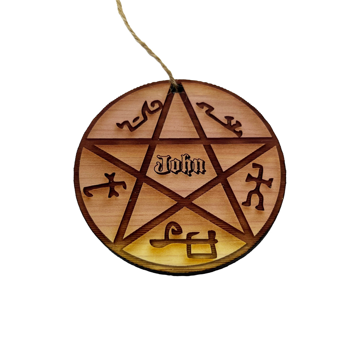 Customized PERSONALIZED Demon Trap With your Name - Cedar Ornament ...