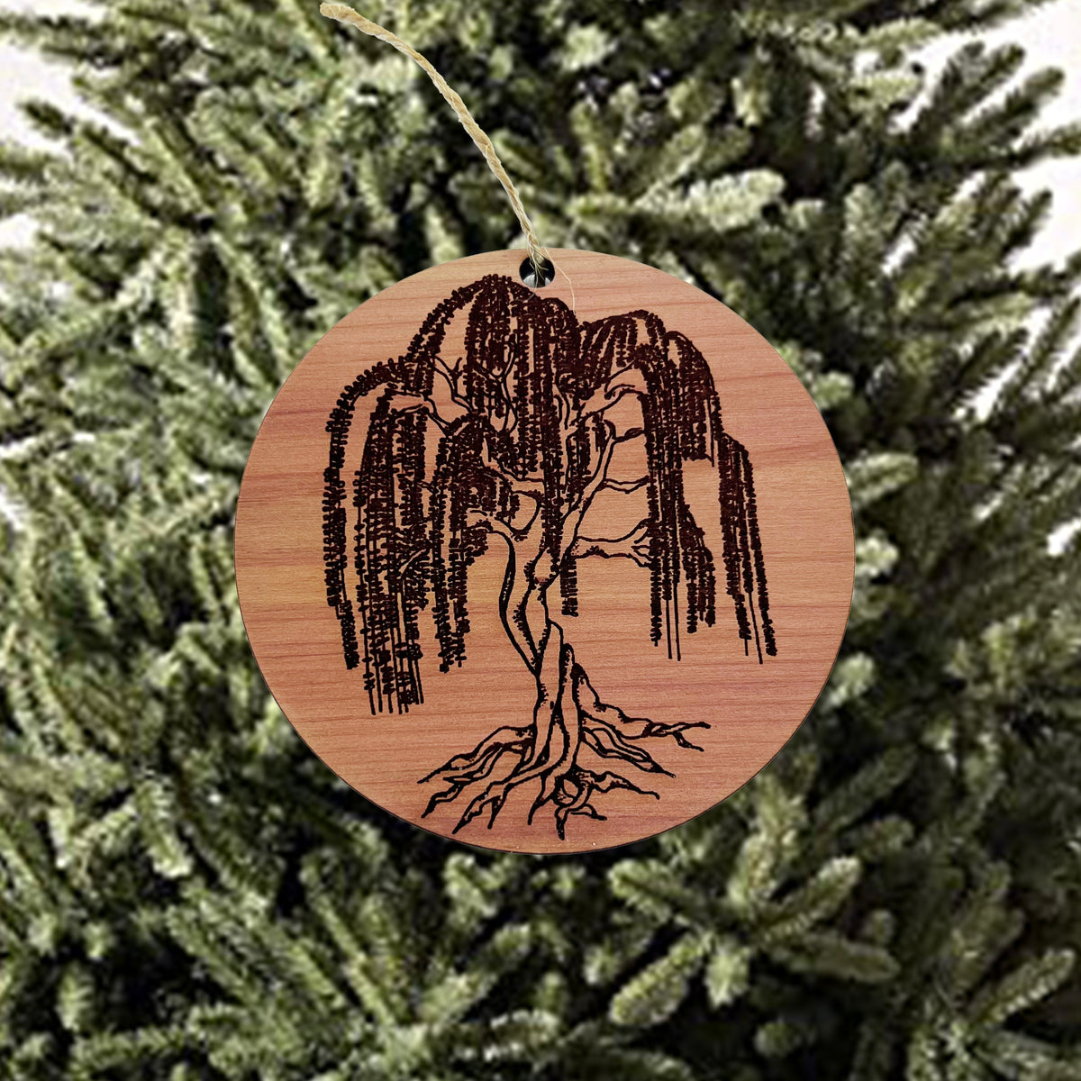 Weeping Willow - Cedar Ornament – MythicPlasmaArt